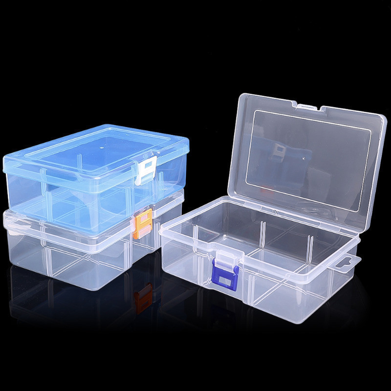 Double Grid Transparent Plastic Box - Lock Buckle Storage Box - Dust ...