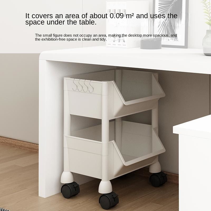 Mobile Bookshelf and Storage Shelf Floor Multi-Layer Wheeled Living ...