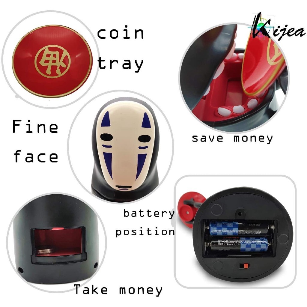 Spirited Away No Face Coin Box Bank Kids Adults Auto Eat Coin Saving ...