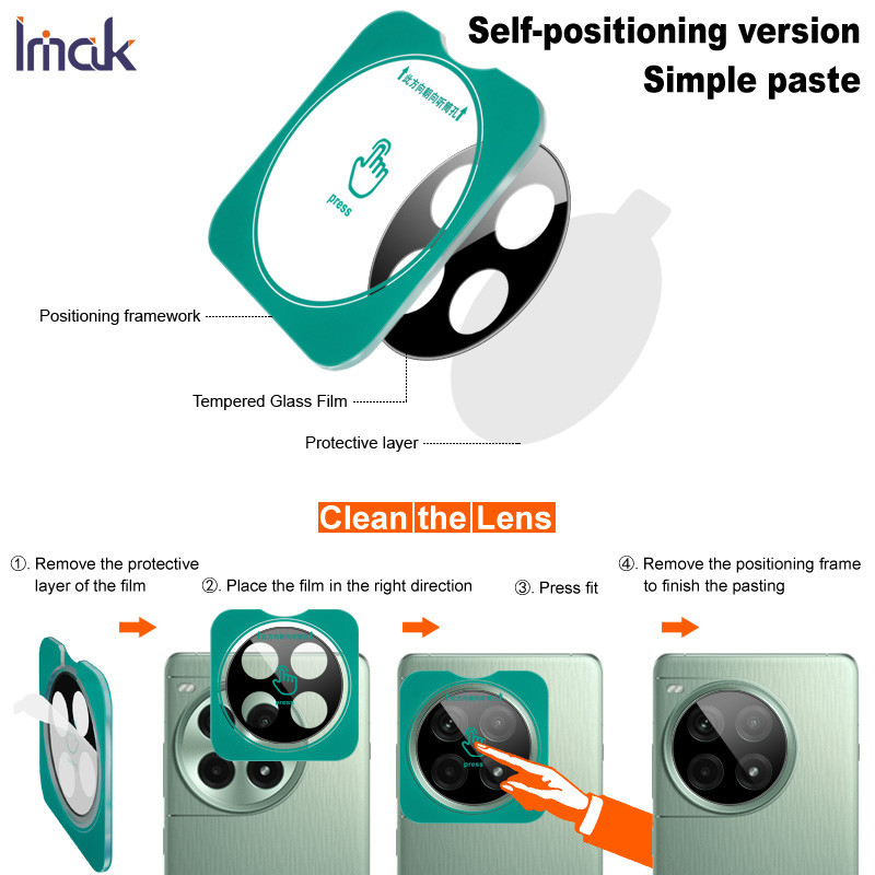 Original Imak Vivo X200 Pro Mini / X200 5G Black Border Tempered Glass Camera Lens Film Lens ...