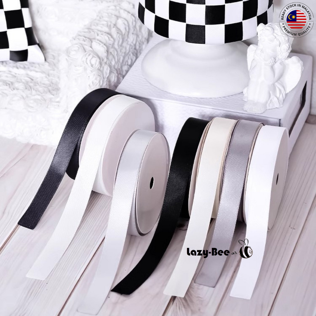 GREY HITAM PUTIH BLACK WHITE 5Meter 2.5cm 3.8cm 5cm Premium Double ...