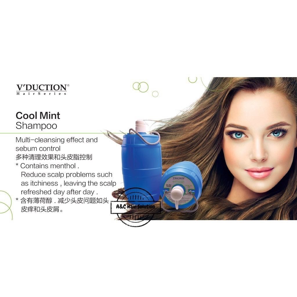 V'duction Salon Galon Cool Mint Repair Hair Shampoo / Conditioner 3000ml Vduction Gallon Shampoo ...