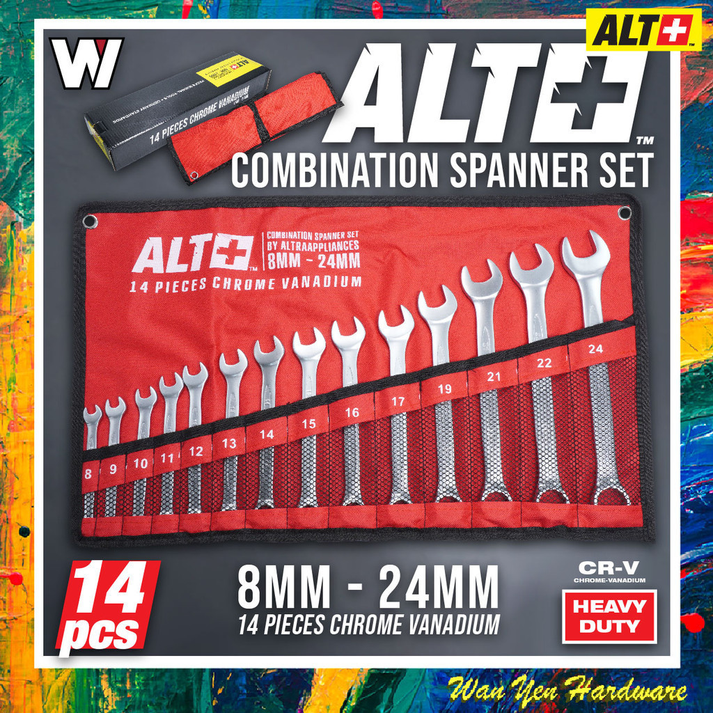 14pcs Alt+ Combination Spanner Set / Combination Wrench / Comb. Wrench ...