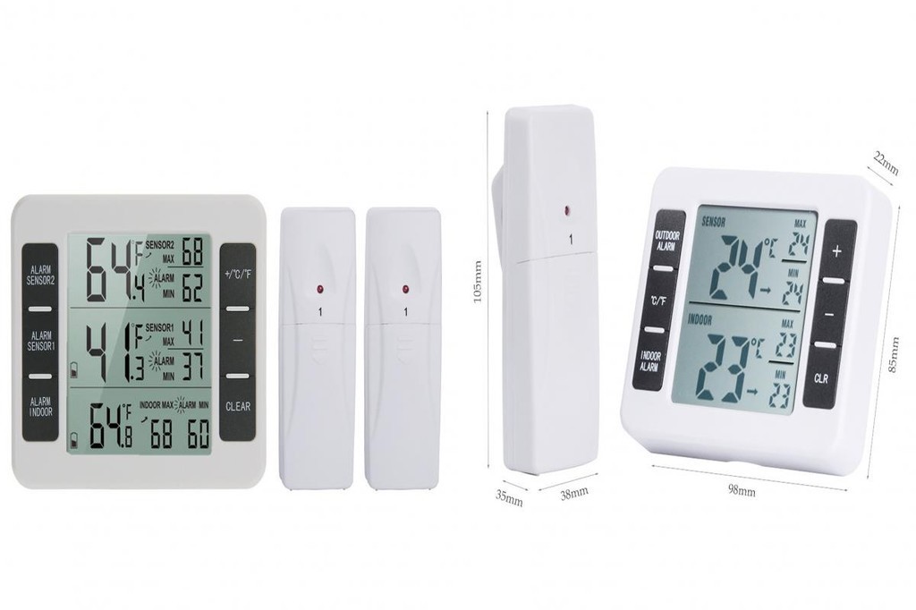 OPPO Refrigerator Thermometer High Precision Sound Alarm Wireless Wall ...