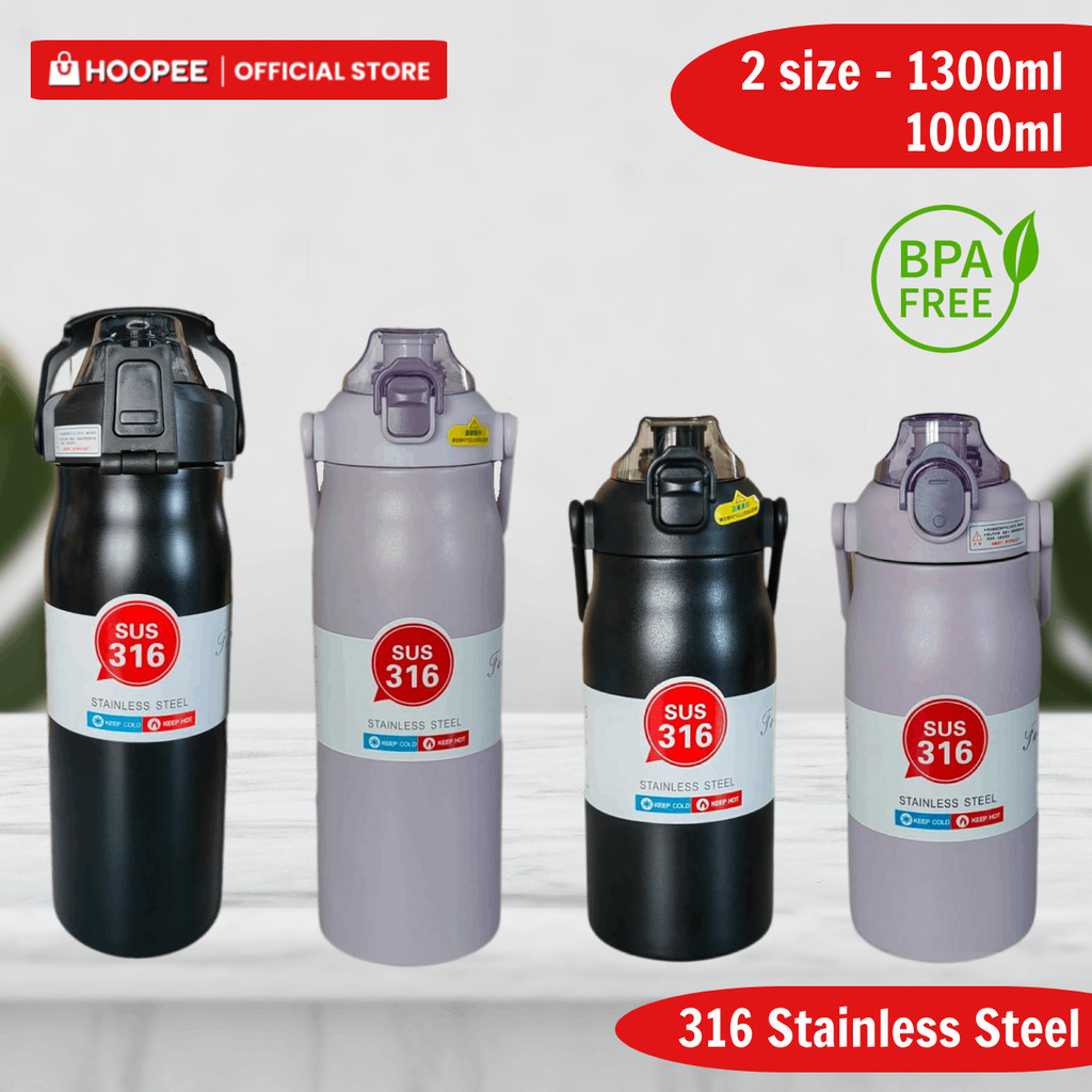 [ 1200ML ] 316 Stainless Steel Thermos Tumbler Mug Cup Thermos Water Bottle Flask Drinking Sport ...