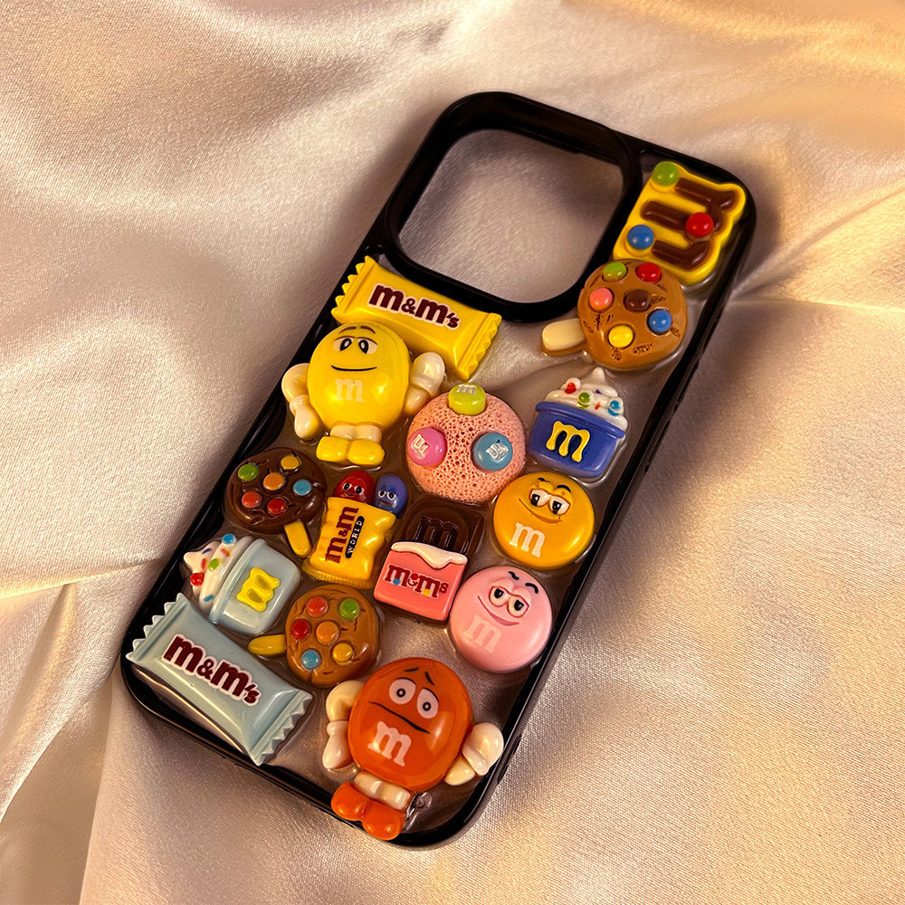 Funny 3D M&M's Glitter Gell Phone Case for Iphone 11 15 14 Pro Max 12 ...