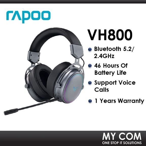Rapoo VH800 Bluetooth Wireless Gaming Headset RGB Light Dual Mode Over-ear E-sports Gaming ...