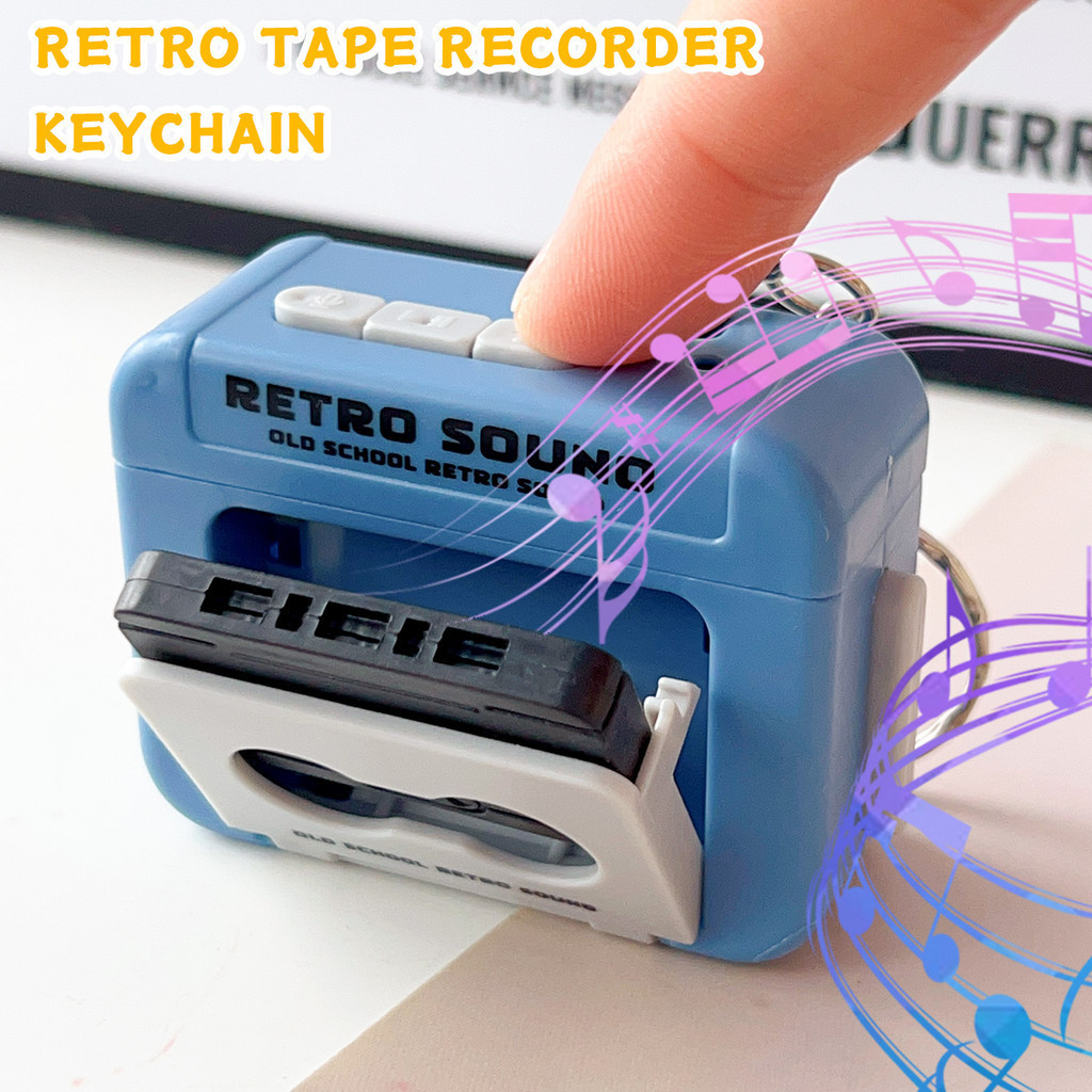 Creative Mini Tape Recorder Keychain - Retro Cassette Recorder Portable ...