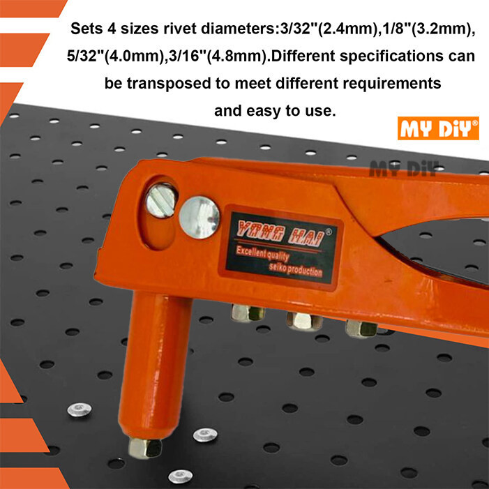 MYDIYHOMEDEPOT - YONGHAI Hand Riveter Tool Set with Bullet with 4pcs ...