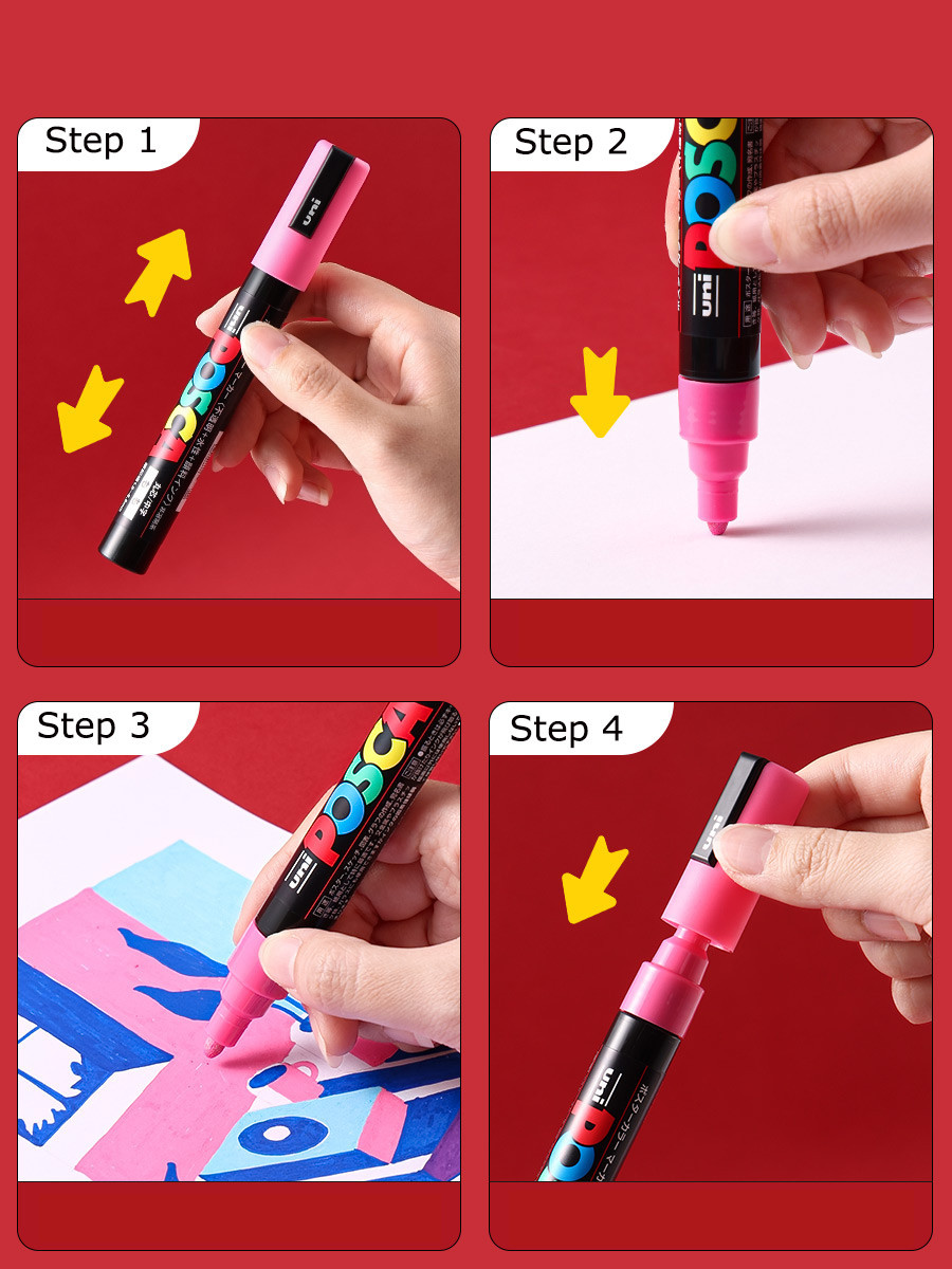 Uni POSCA Marker Set of Acrylic Paint Pens PC-1M 3M 5M Colores ...