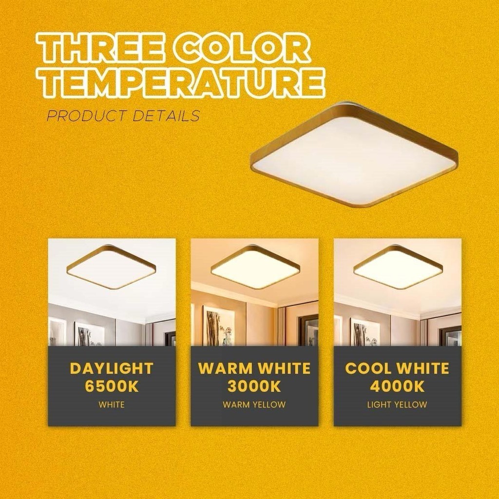 MUJI STYLE LED CEILING LIGHT ROUND SQUARE 3 COLOR LED CEILING LAMP | Shopee Malaysia