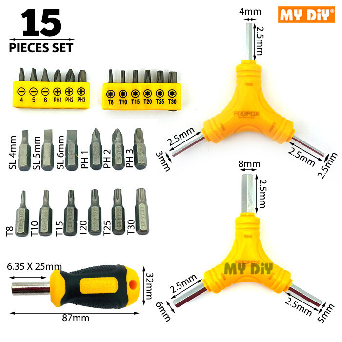 MYDIYSDNBHD - FIREFOX 3 WAY HEX KEY ALLEN KEY SIZE 2.5MM - 8MM AND ...