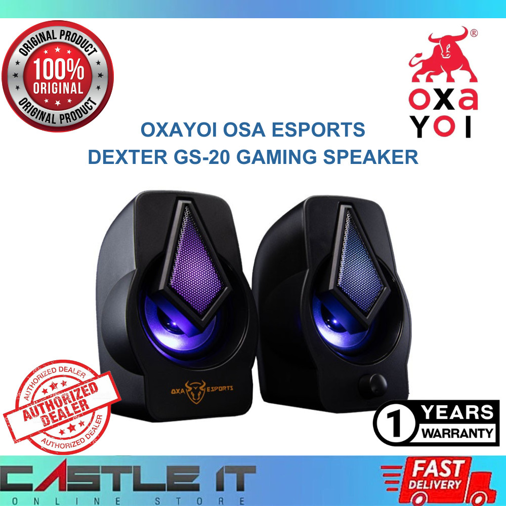 Oxayoi OSA ESPORTS DEXTER GS-20 Gaming Speaker with RGB LED Light Gaming Audio AUX GS20 | Shopee ...