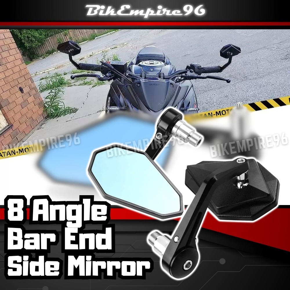Universal Motorcycle Bar End Side Mirror 8 Angle Design CNC Aluminum ...
