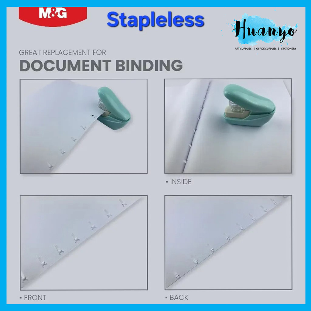 M&G Staple Free Stapleless Stapler Eco Paper Binding Binder Paper Clip ...