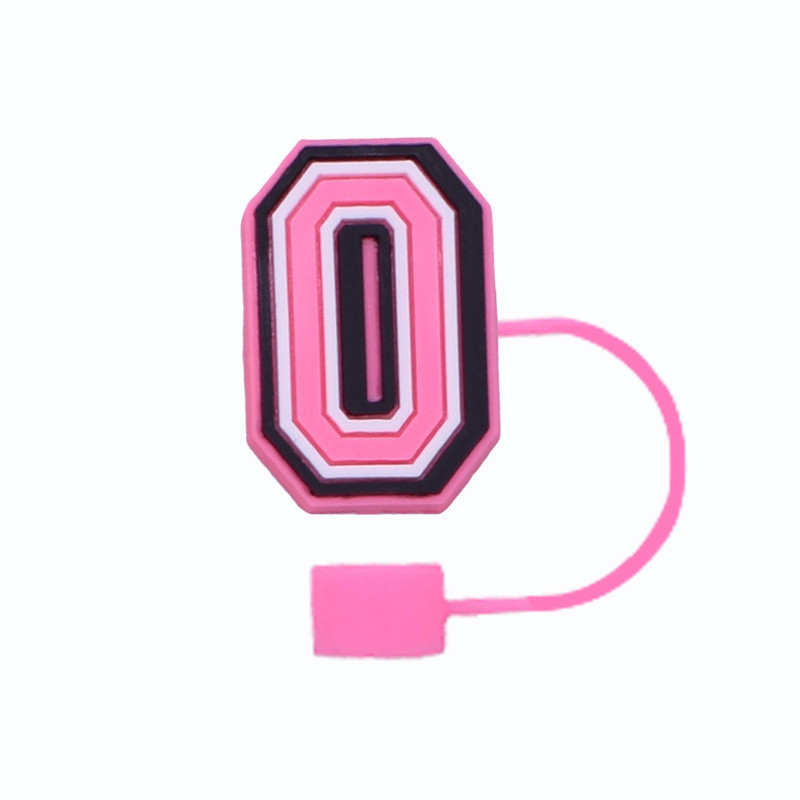 10mm Creative Dustproof Straws Cover Letter Pattern Straw Cap Flower ...