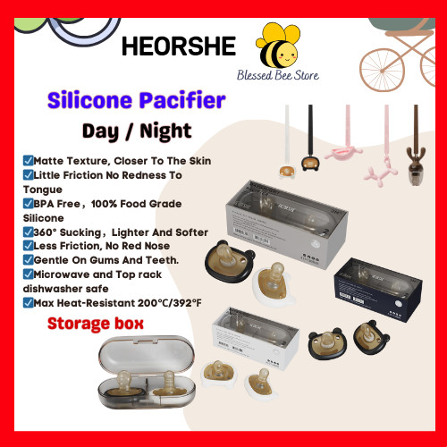 He Or She Day & Night Pacifier (Round/Flat Headed) Pacifier Clips Baby ...