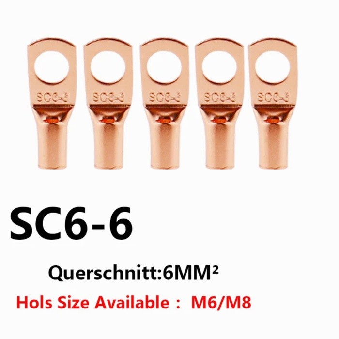 10/50pcs Copper Lug Ring Wire Connectors Bare Cable Electric Crimp ...