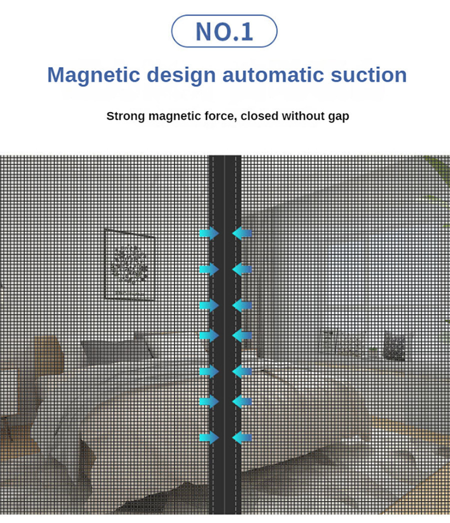 Fiberglass Anti Mosquito Net Magnetic Door Curtain with Side Hook Anti ...