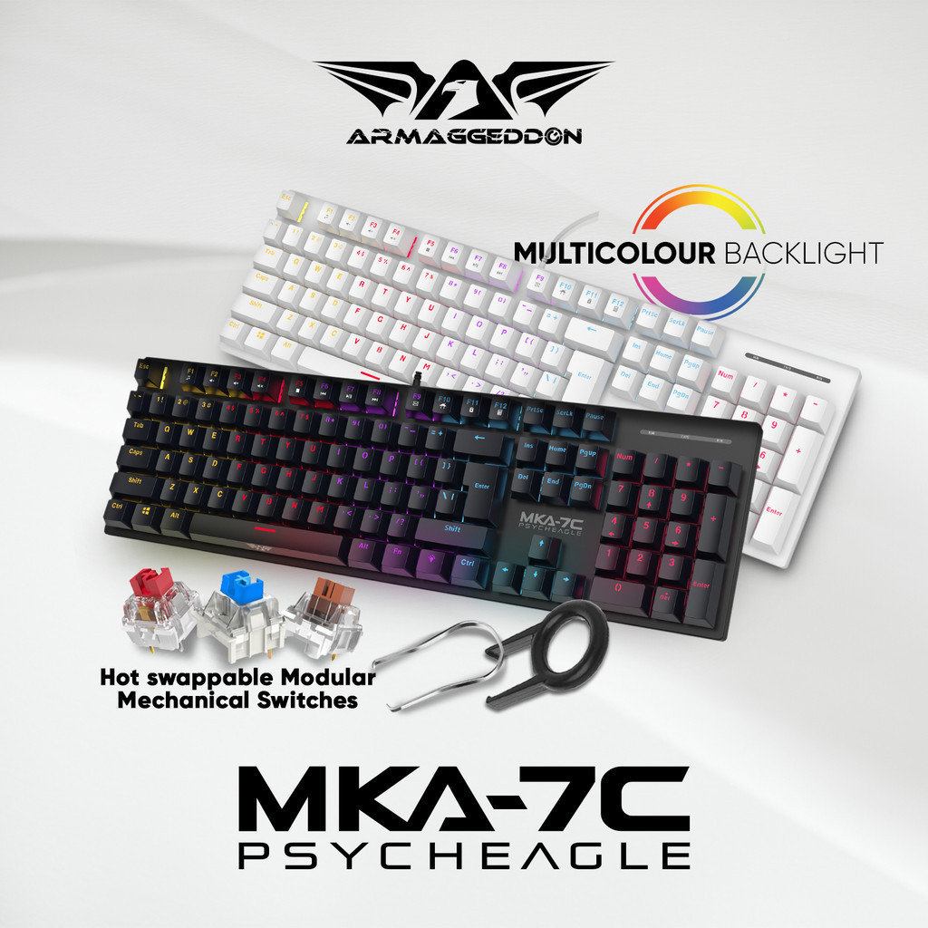Armaggeddon MKA 7C Mechanical Keyboard | Hot-Swap | 104 Full Size ...