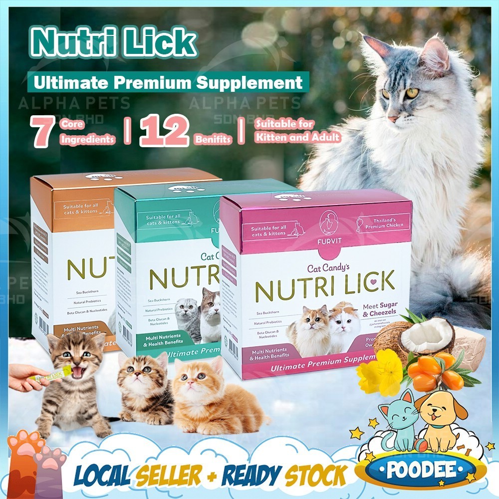 POODEE Pets Furvit Cat Candy Nutri Licks For Cat Pet Vitamin Kucing Cat ...