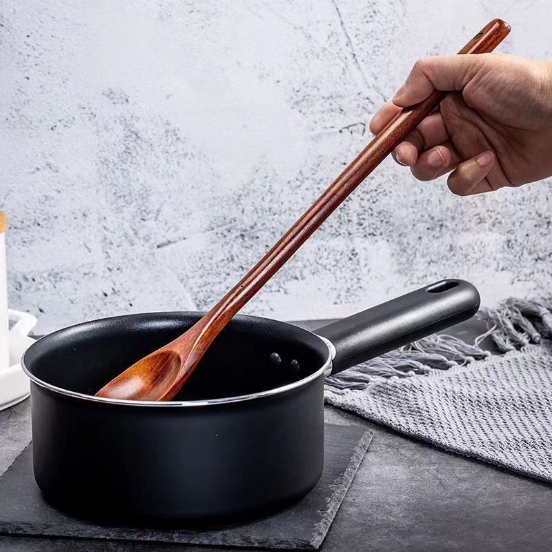 Simple Long Handled Wooden Spoon Simmering Soup Stirring Ladle Kitchen ...