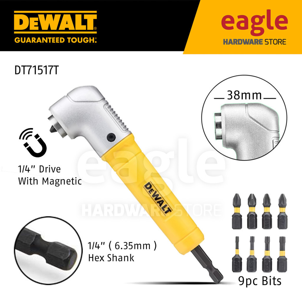 Dewalt DT71517T-QZ Right Angle Drill Adaptor, 90°, Flex Torq, 1/4" Hex ...