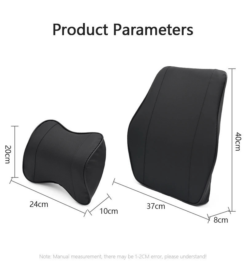 2pcs Toyota Car Neck Headrest Pillow Rest Head Nappa Leather Cushion Lumbar Support For Vios ...