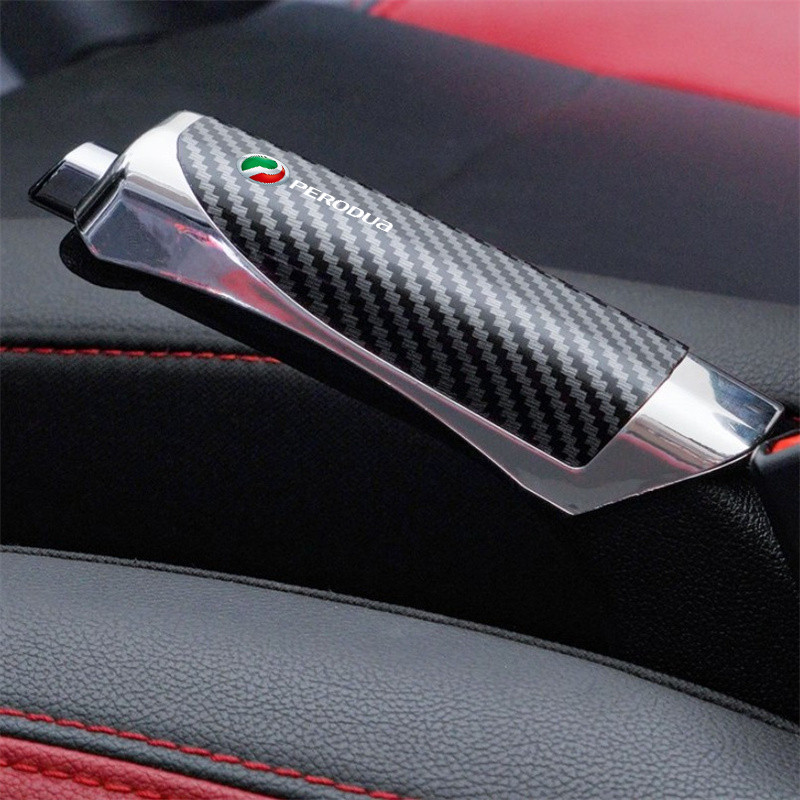 Perodua Car Hand Brake Cover Carbon Fiber Style Car Handbrake Sleeve ...