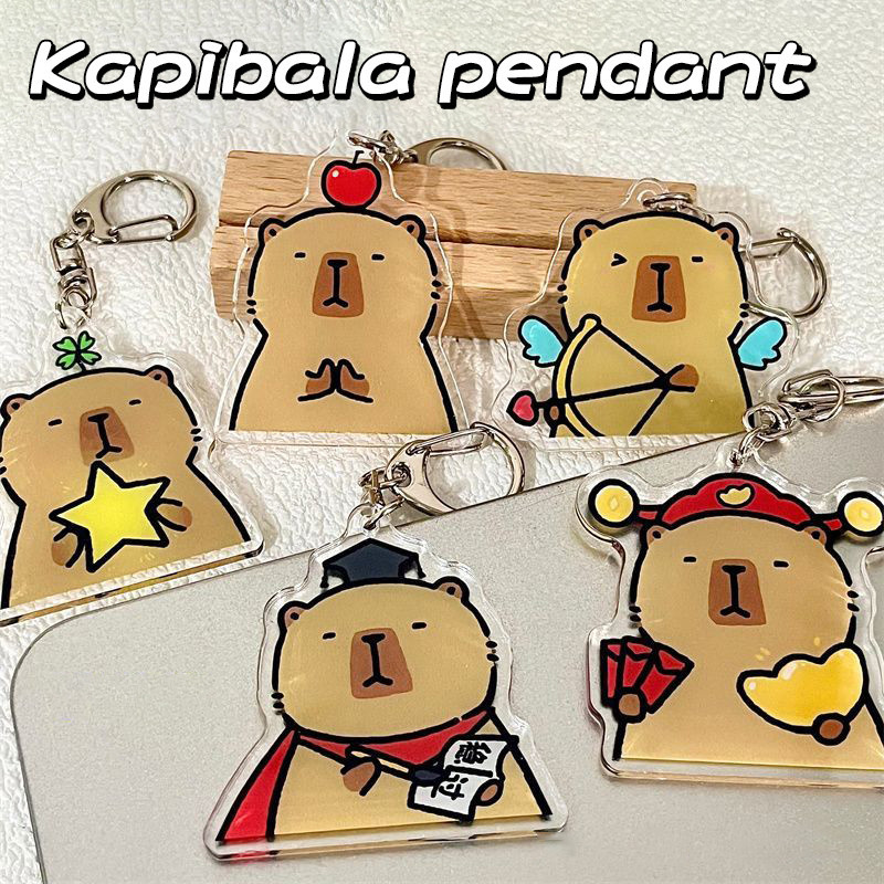 Mini Capybara Key Chain Funny Cute Capibala Keychains Creative ...