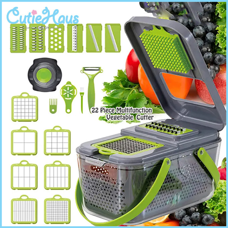 Cutiehaus 22 in 1 Vegetable Chopper Slicer Potato Onion Graters And ...