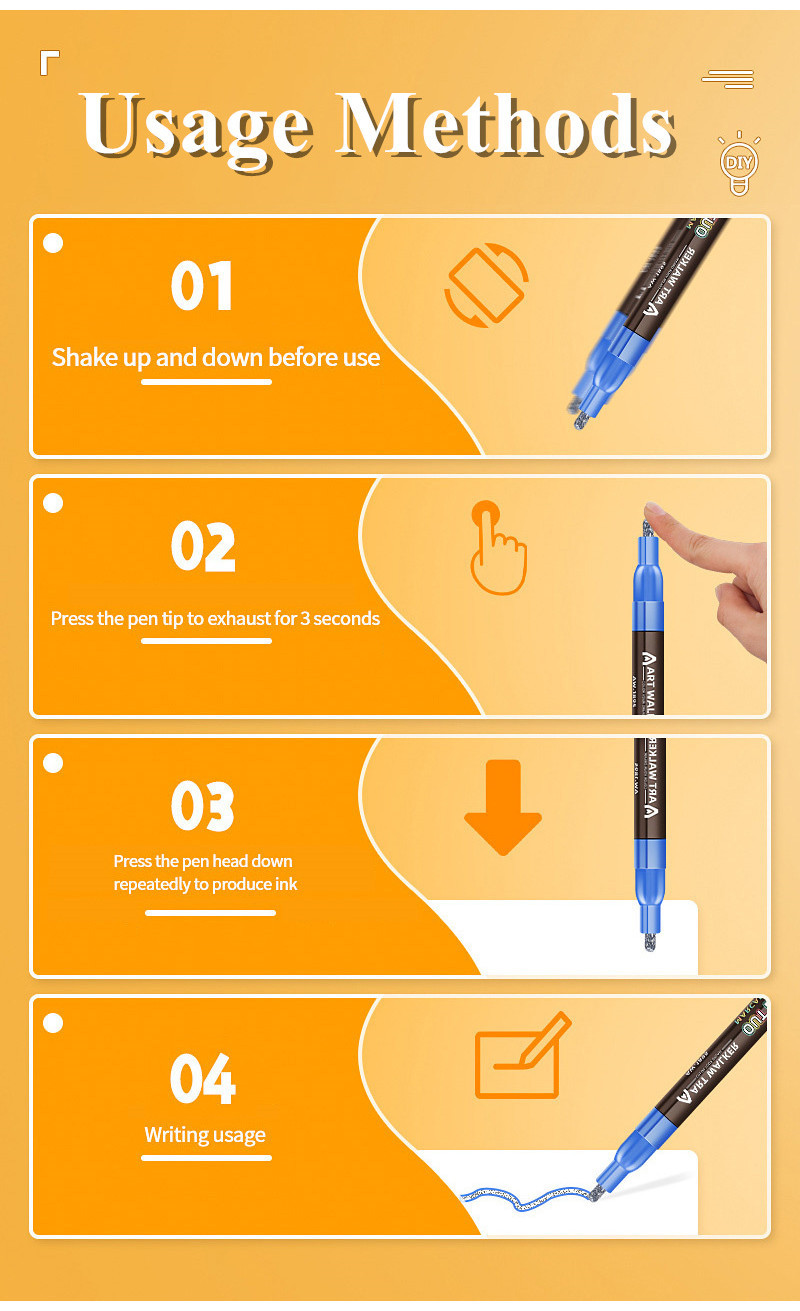 8/12/24 Colors Outline Marker Pen Set 2.0mm Double Line Pen Metallic ...