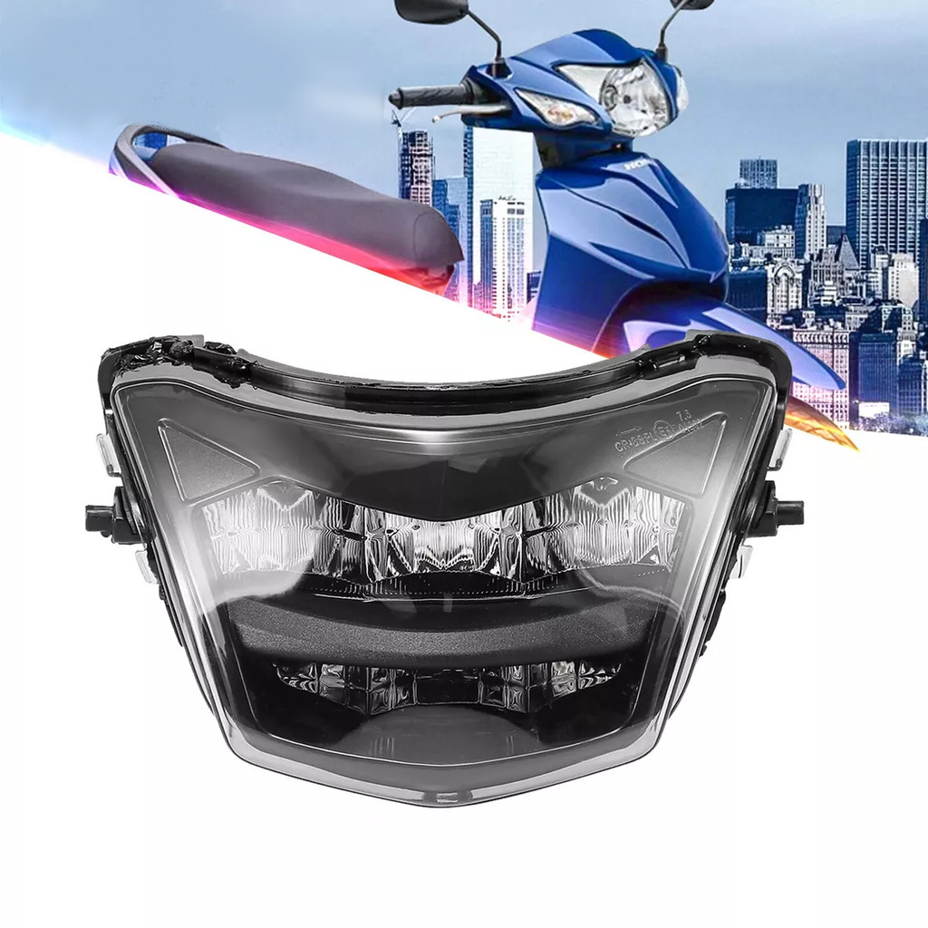 W100 R LED HEAD LAMP LAMPU DEPAN W100-R WAVE100R WAVE100 R SMOKE LAMPU TERANG LED HEADLIGHT ...