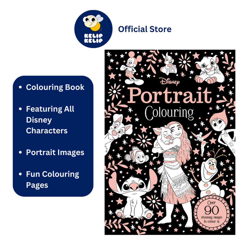 Disney Portrait Colouring Book (96 Pgs) For Kids & Adults To Color ...