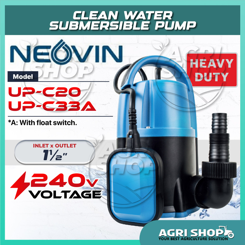 Agrishop NEOVIN Clean Water Submersible Pump UP-C20 UPC20A | 0.15kW 1-1 ...
