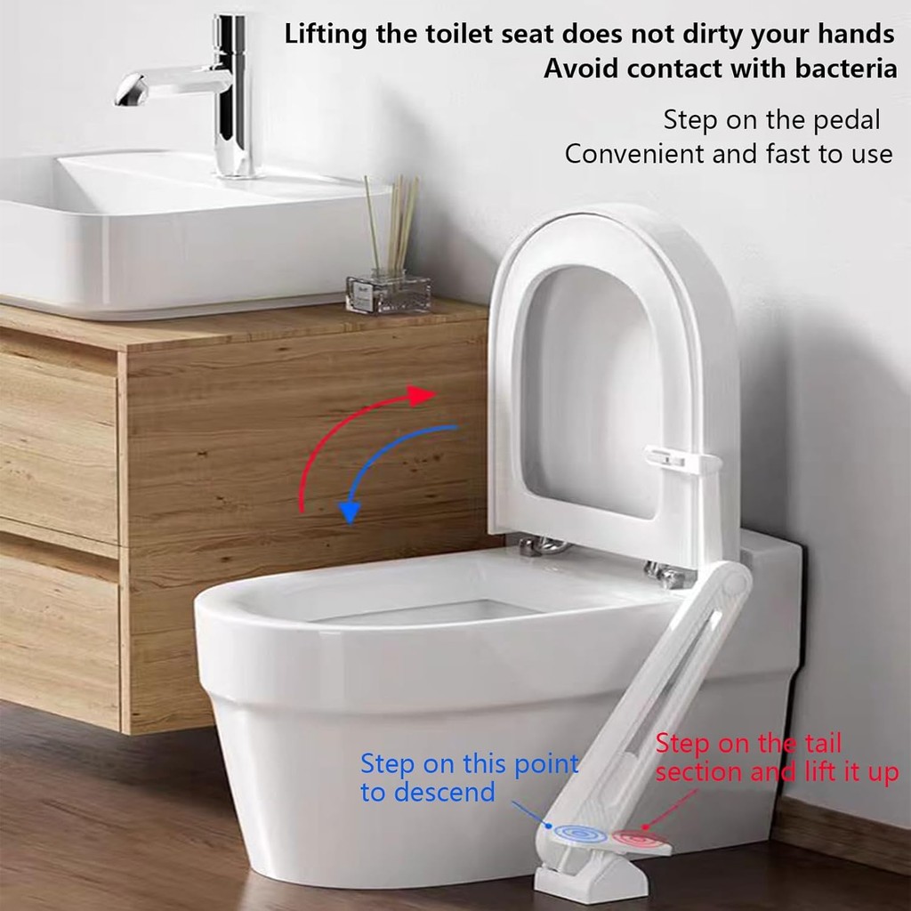 2MALL Toilet Seat Lifter Foot Pedal Foot Operated Toilet Avoid Touching ...