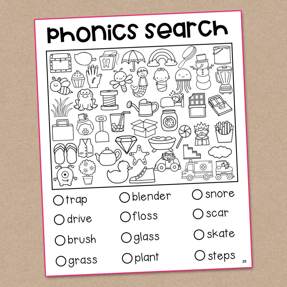 43 Pages Read and Find Phonics Search Educational English Workbook for ...