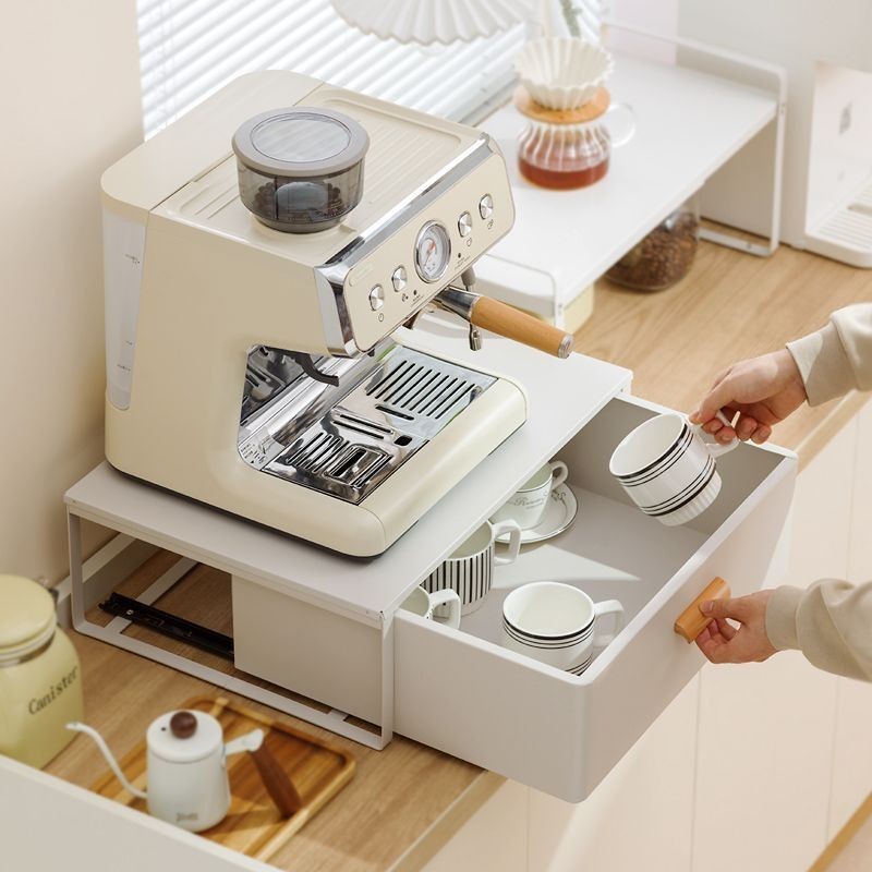 【Ready stock】Coffee machine storage rack display rack with drawer ...