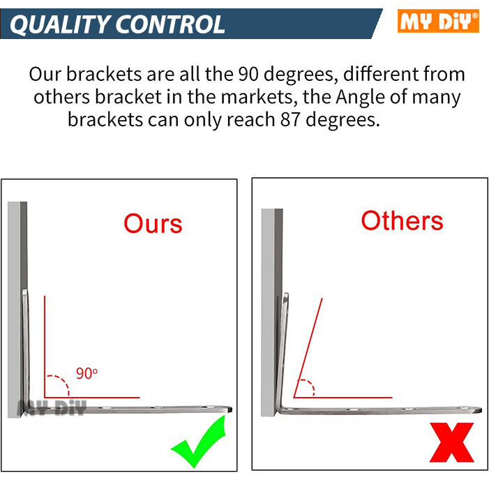 MYDIYHOMEDEPOT - 2PCS ZINC PLATED L BRACKET / WALL SHELF / L JOIN / L ...