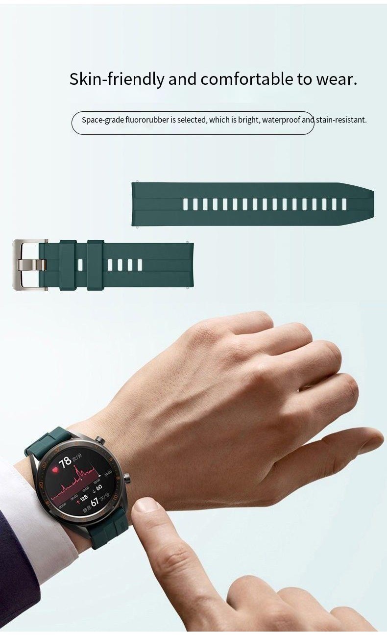 Quick Release Pins Silicone Watch Strap 18mm 20mm 22mm Waterproof Soft ...