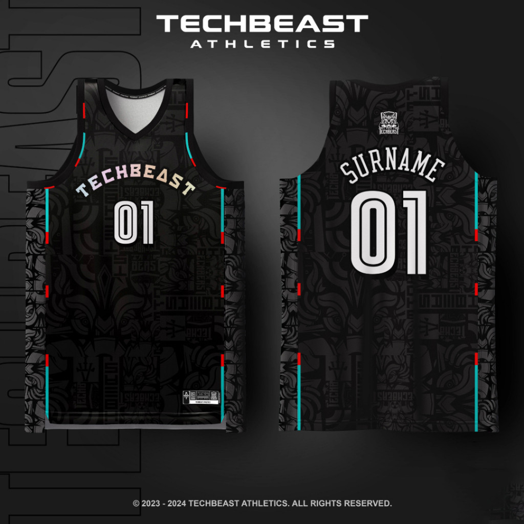 Kaizen Full Sublimation Basketball Jersey Techbeast ( CUSTOM NAME + NUMBER ) | Shopee Malaysia