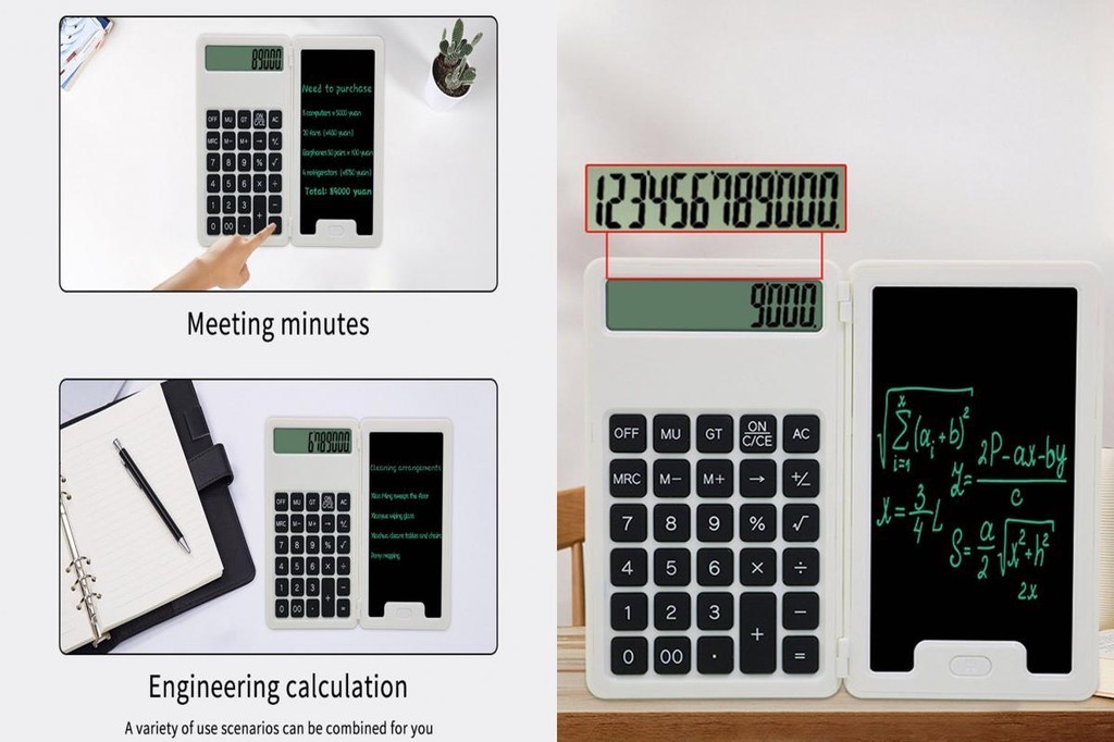 GRH- Calculator Writing Pad Digital Writing Tablet Display Rechargeable ...