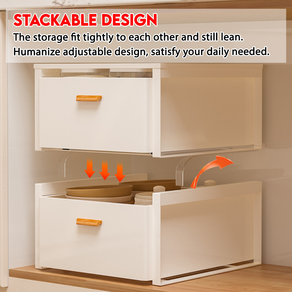 Innohut Stackable Kitchen Pull Out Drawer Sliding Cabinet Basket Laci ...