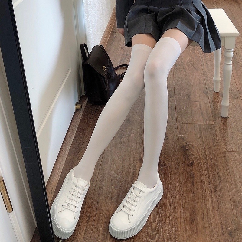 JK Tights Pantyhose Patchwork Sheer Black Thigh High Stockings Tights Women Female Hosidery Over ...