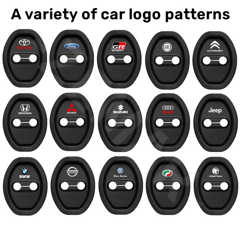 4Pcs KIA Silicone Car Door Lock Protection Cover Door Lock Shock ...