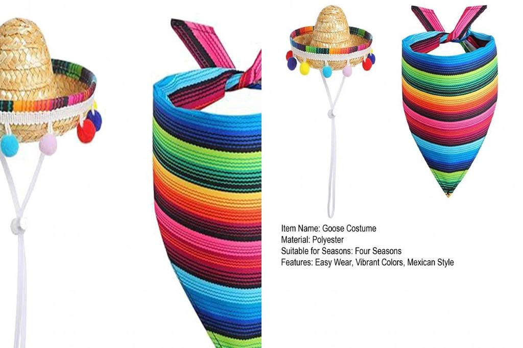 SUNFA Festive Mexican Hat for Geese Vibrant Mexican Sombrero for Geese ...