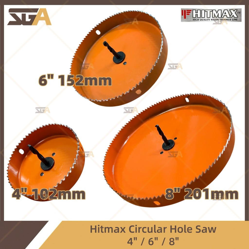 HITMAX 4" 102mm 6’’ 152mm / 8’’ 201mm Circular Hole Saw For PVC and ...