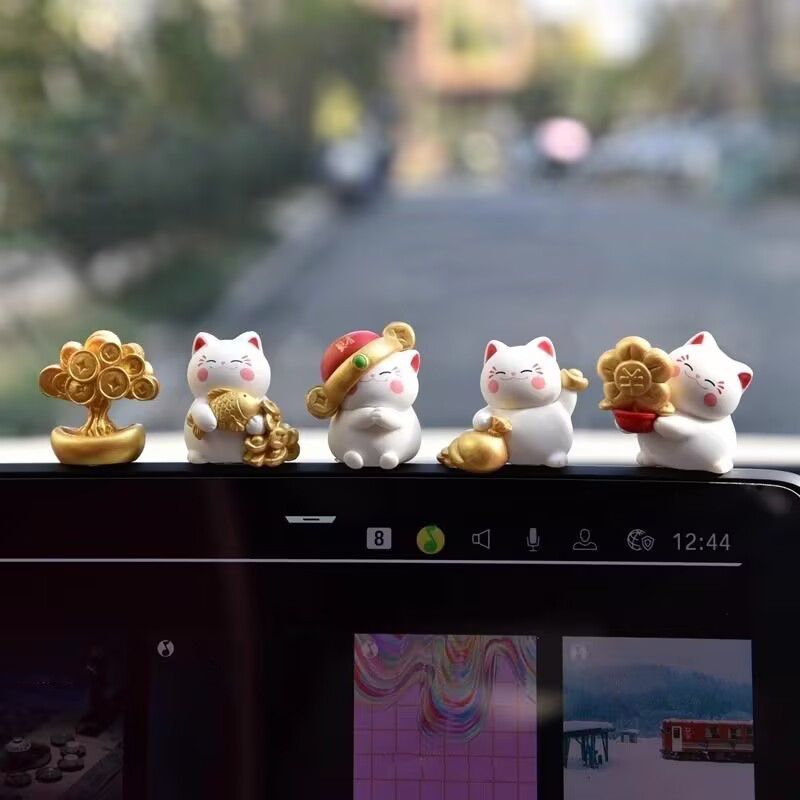 4/5/6Pcs Mini Micro Landscape Creative Cute Lucky Cat Doll Ornament ...