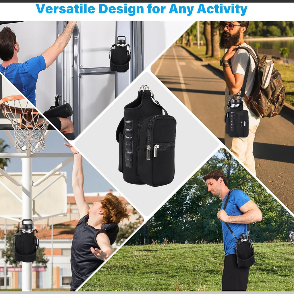 Magnetic Gym Bag Water Bottle Carrier Holder with Phone Pockets ...