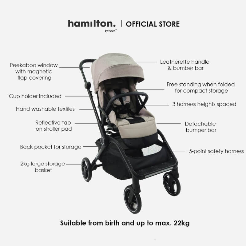 Hamilton T1 360 Spin Two Way Facing Stroller (New Born to 22kg ...